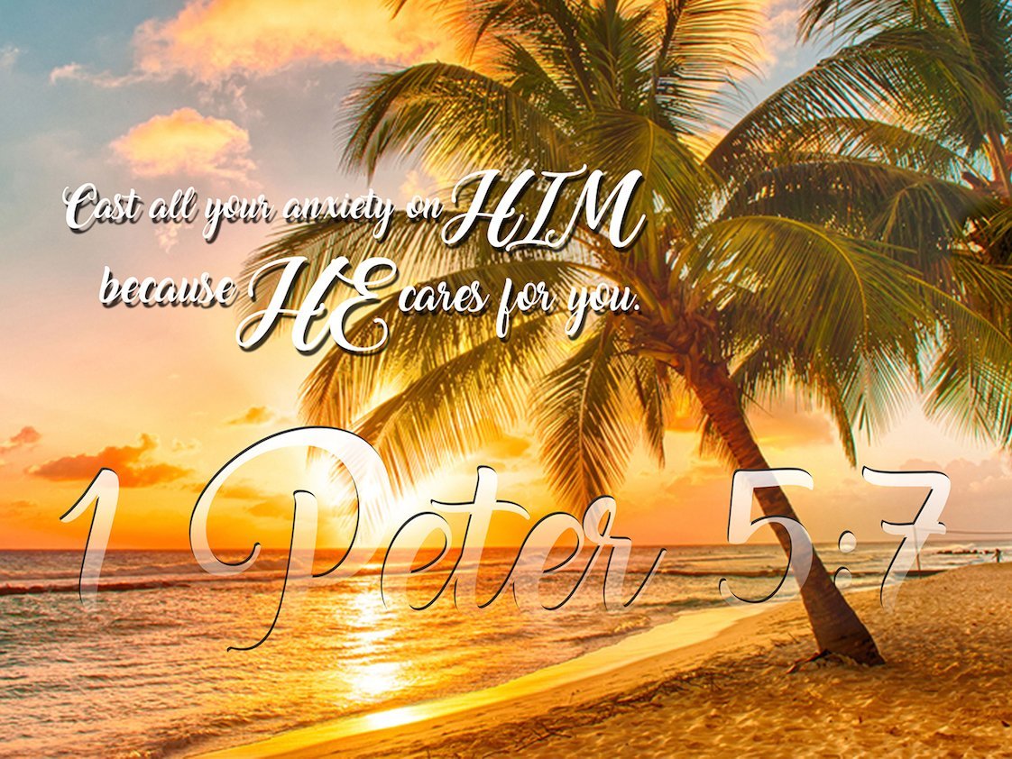 1 Peter 5:7 NIV Canvas Wall Art Print – Christian Walls