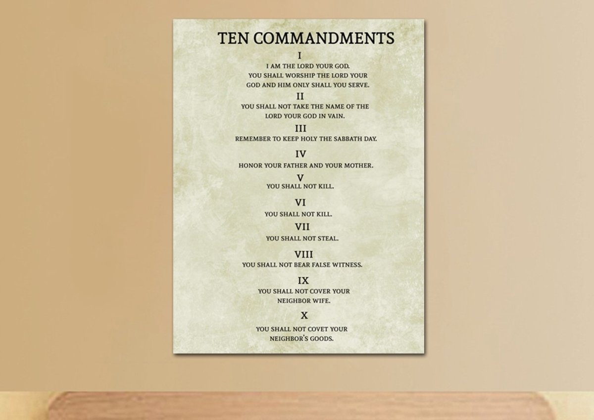10 Commandments with Roman Numerals #6 Wall Art – Christian Walls