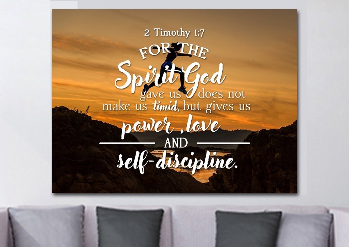 2 Timothy 1:7 Canvas Wall Art Print – Christian Walls