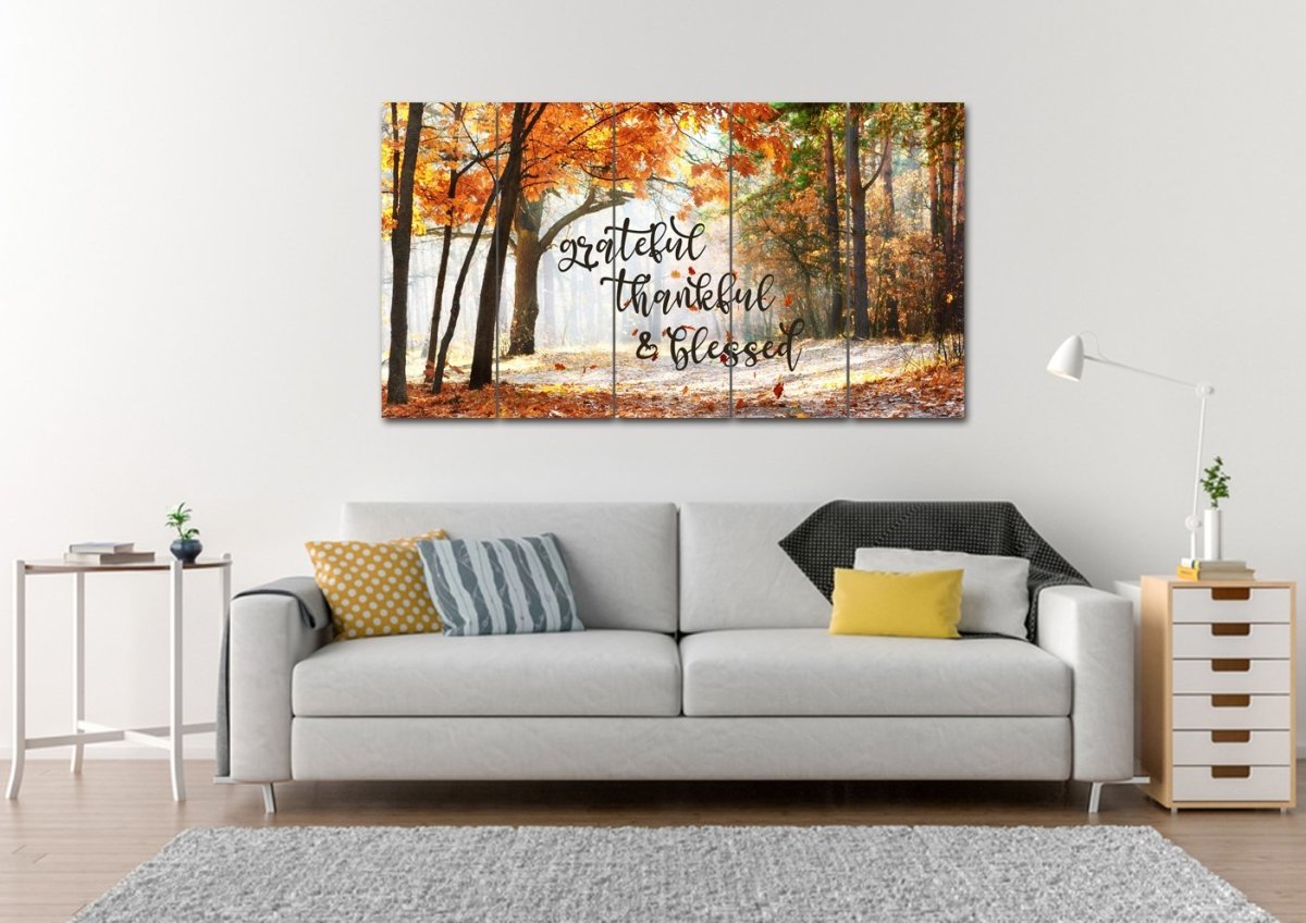 Autumn Leaves #8 Thankful, Grateful & Blessed Wall Decor – Christian Walls