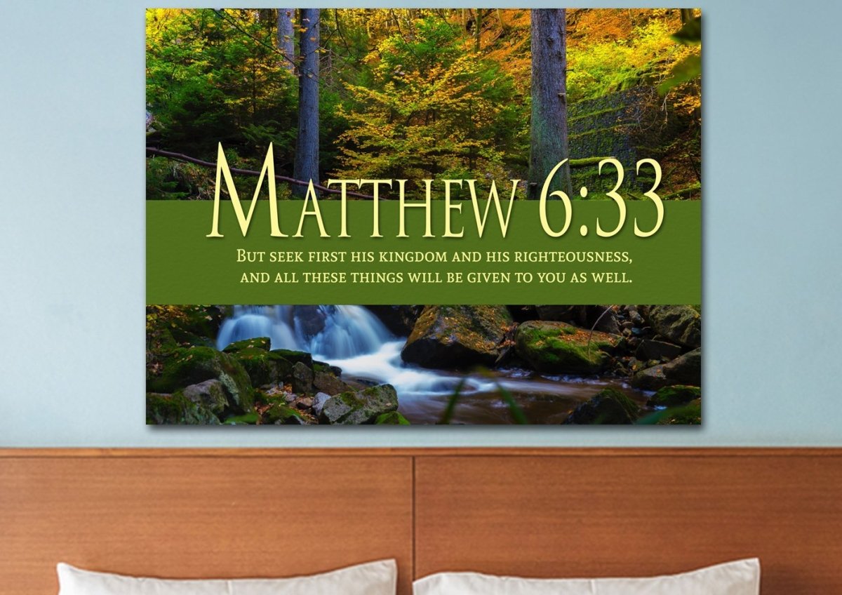 Matthew 6:33 Canvas Wall Art Print - Christian Walls