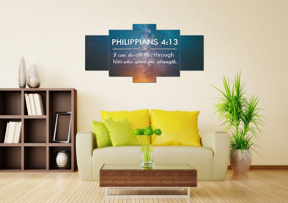 Philippians 4:13 NIV #4 Bible Verse Canvas Wall Art – Christian Walls