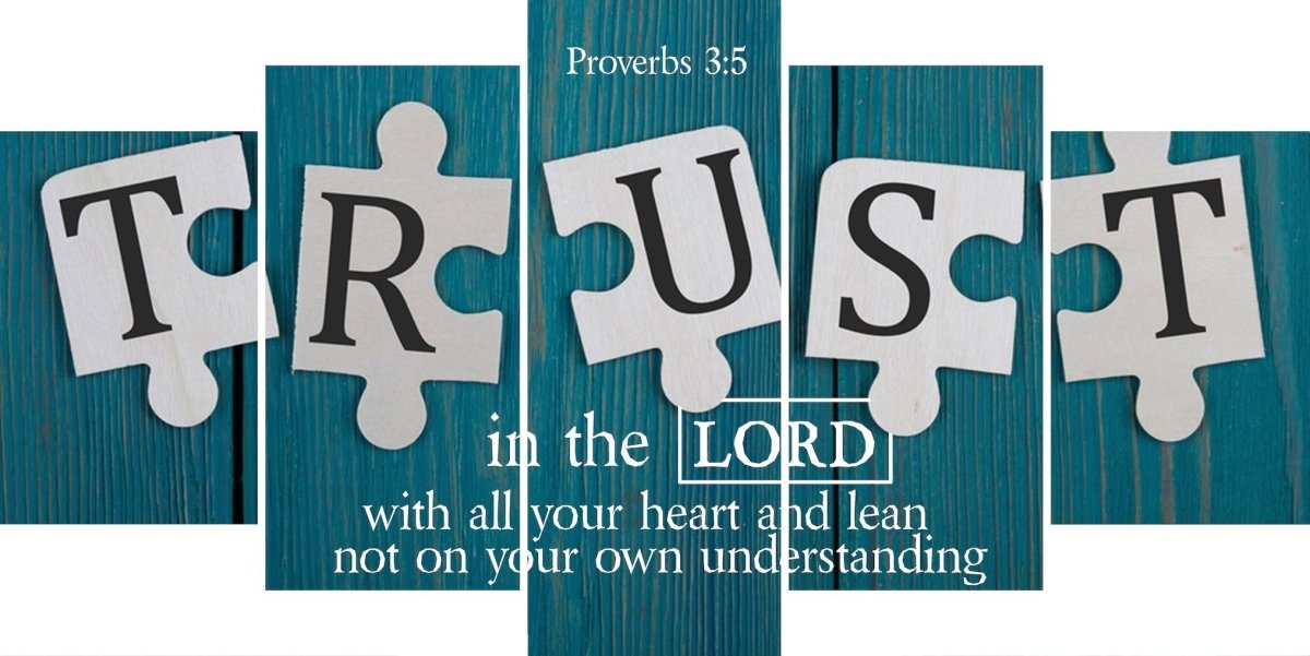 Proverbs 3:5 #4 NIV Trust in the Lord Bible Verse Wall Art Canvas ...