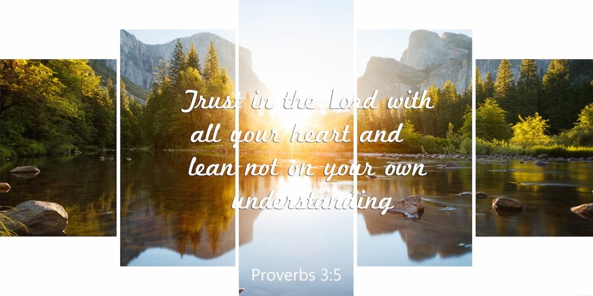 Proverbs 3:5 #5 NIV Trust in the Lord Bible Verse Wall Art Canvas ...
