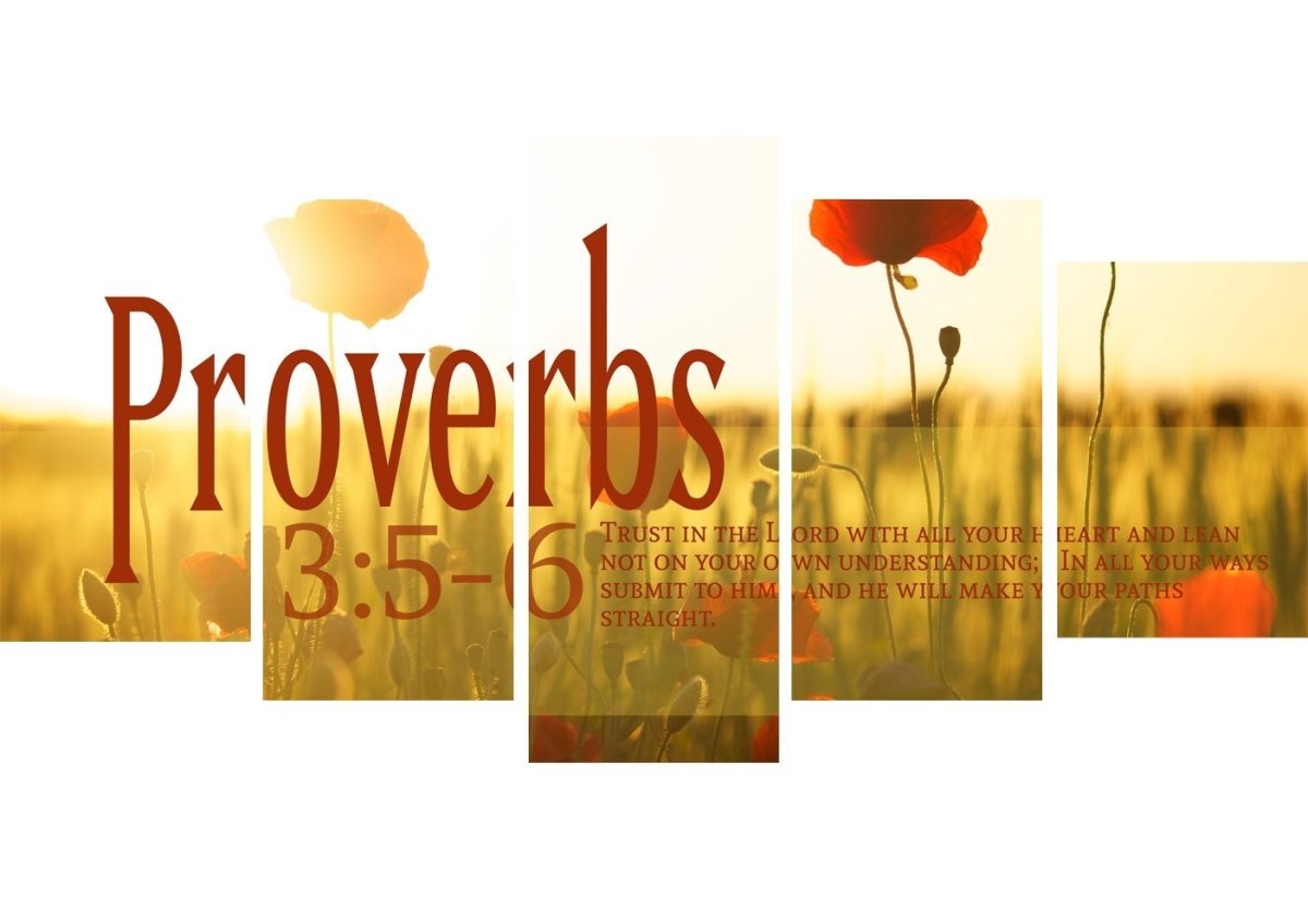 Proverbs 3:5-6 NIV #53 Bible Verse Canvas Wall Art – Christian Walls