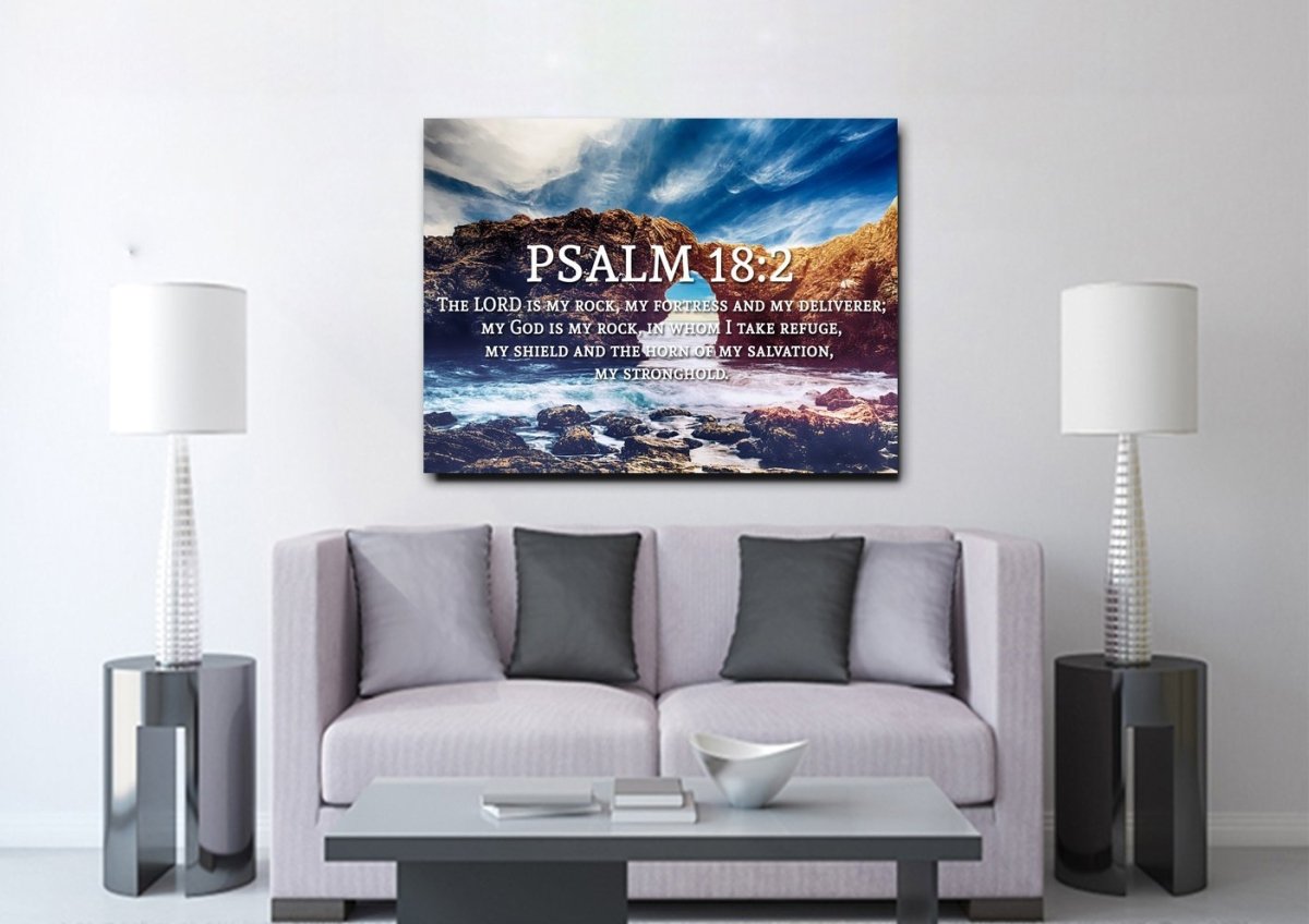 Psalm 18:2 Canvas Wall Art Print – Christian Walls