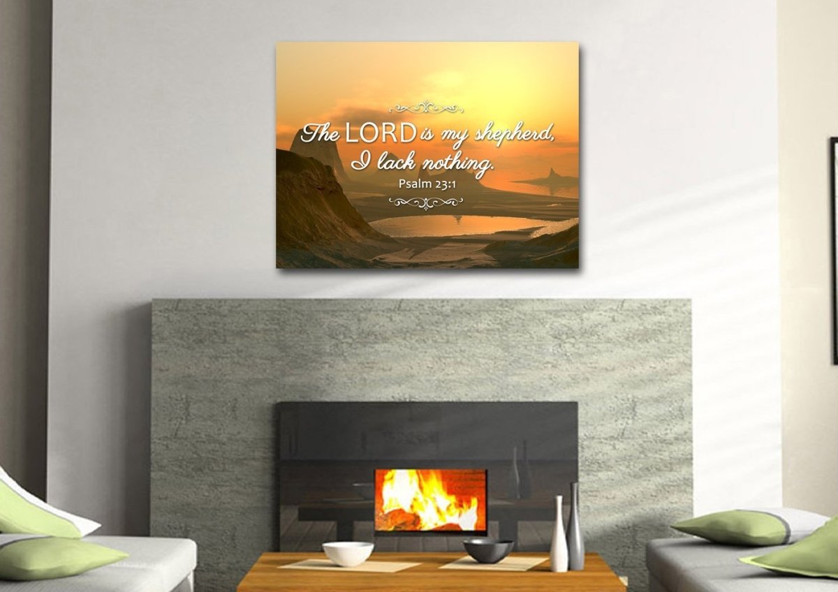 Psalm 23:1 The Lord is my Shepherd Canvas Wall Art Print – Christian Walls