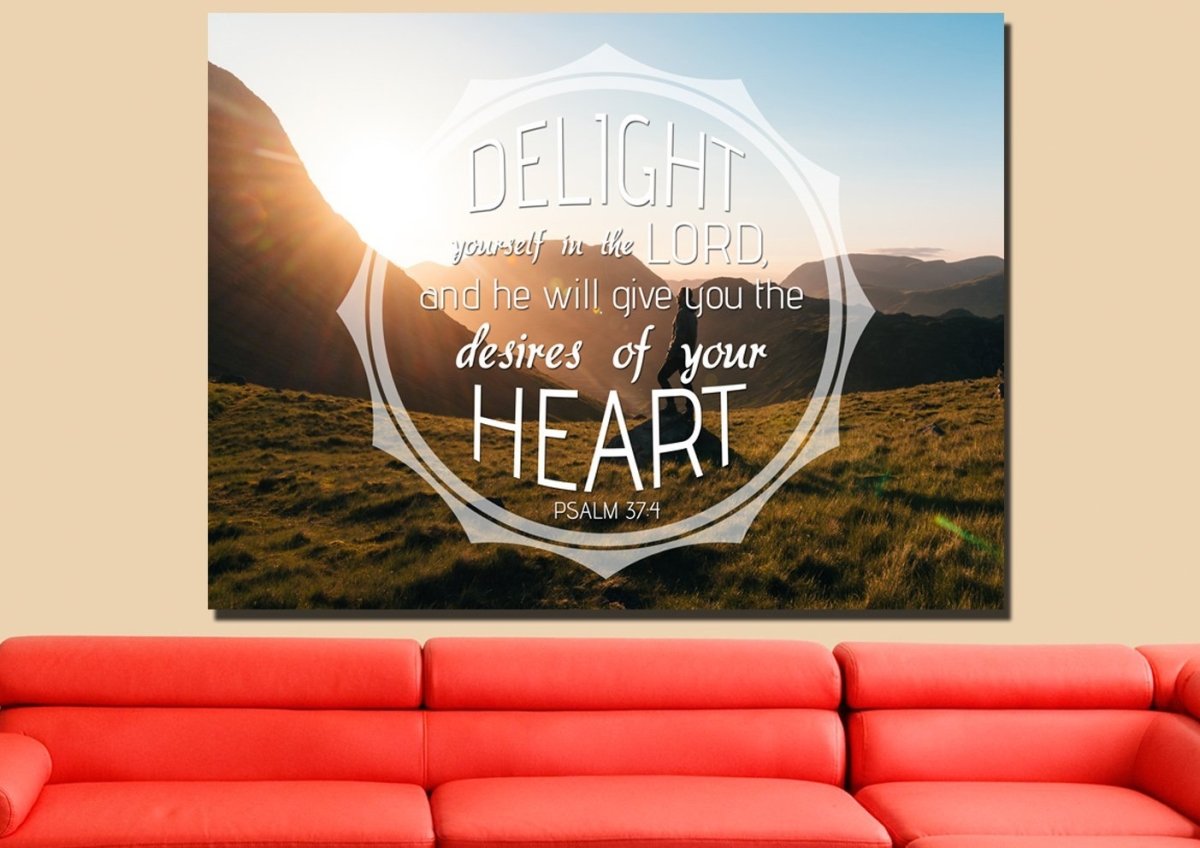 Psalm 37:4 Delight Yourself in the Lord Canvas Wall Art Print ...