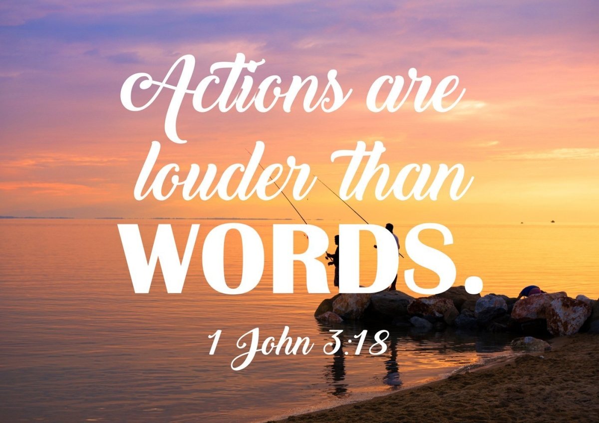 1 John 3:18 Actions are Louder than Words Canvas Wall Art Print ...