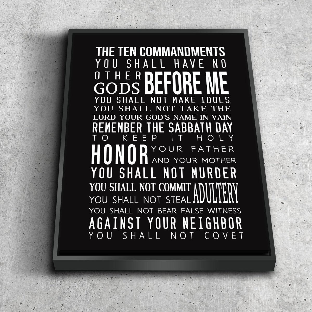 10 Commandments in Black & White #9 Wall Art – Christian Walls