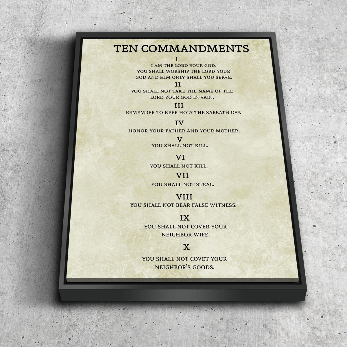 10 Commandments with Roman Numerals #6 Wall Art – Christian Walls