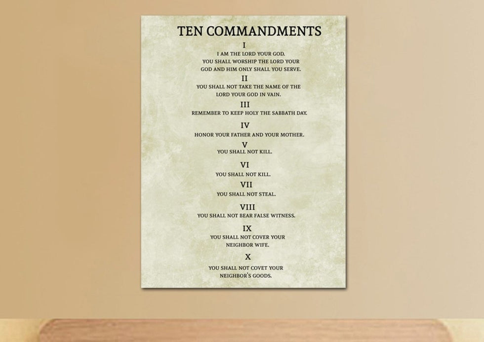 10 Commandments with Roman Numerals #6 Wall Art – Christian Walls