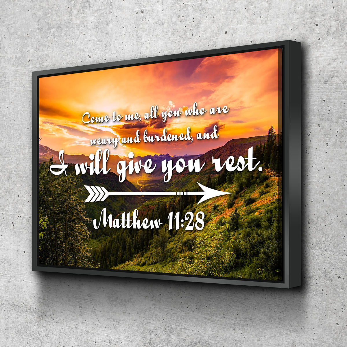 Matthew 11:28 Canvas Wall Art Print – Christian Walls