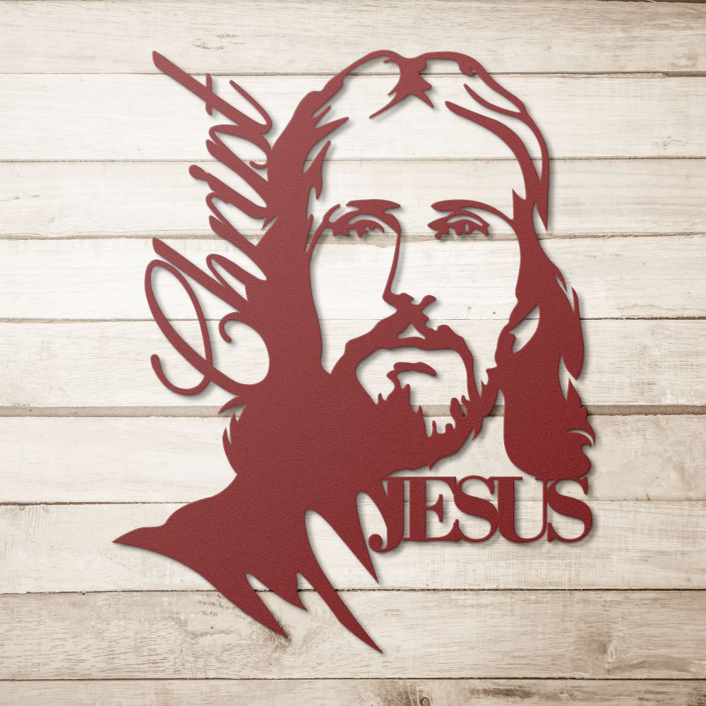 #46 Jesus Christ Face Metal Sign – Christian Walls