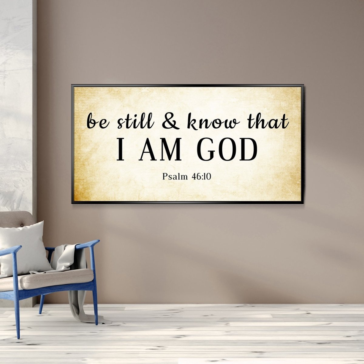 #6 Tan Rustic & Be Still and Know I am God Wall Art Sign – Christian Walls