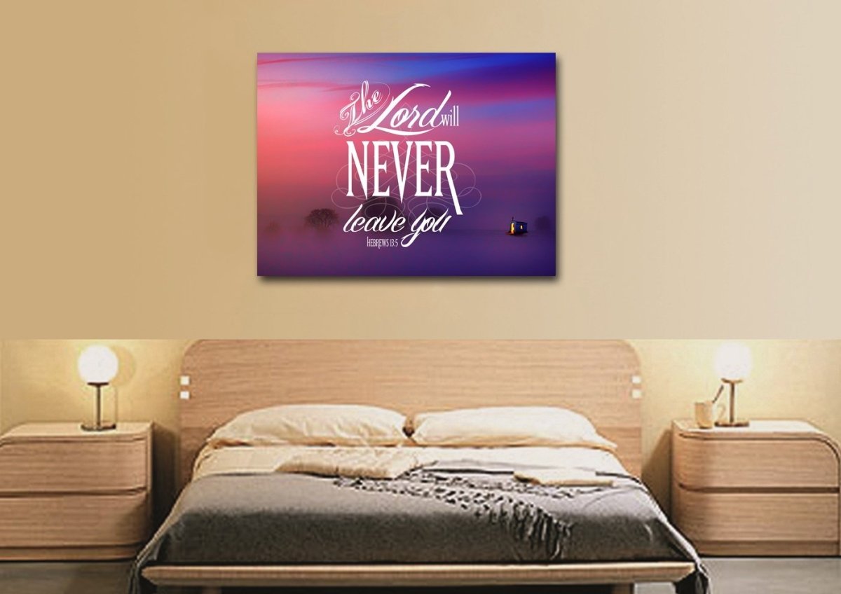 Hebrews 13:5 The Lord will Never Leave you Canvas Wall Art Print ...