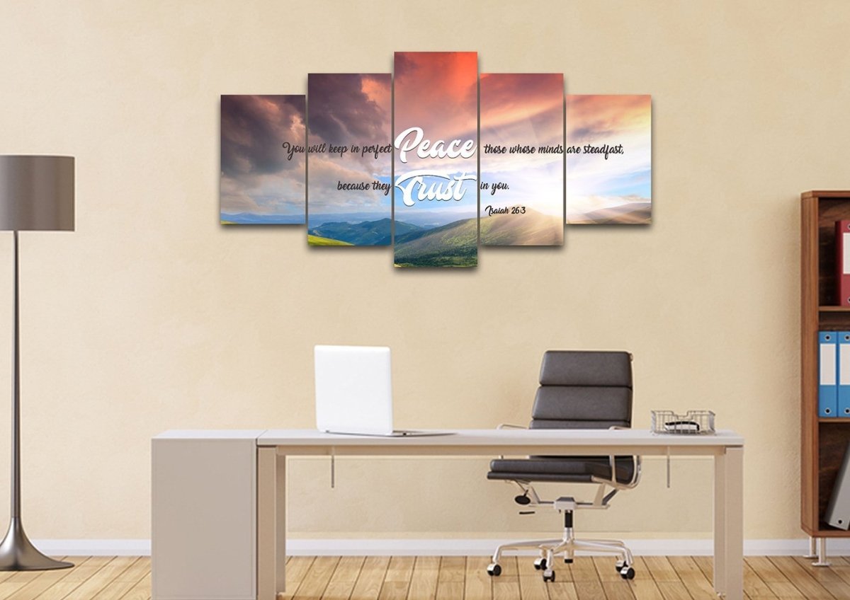 Isaiah 26:3 NIV Keep in Perfect Peace Canvas Wall Art Print – Christian ...