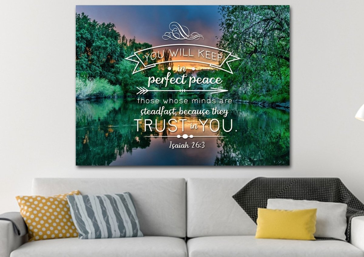 Isaiah 26:3 Wall Art Canvas Print – Christian Walls