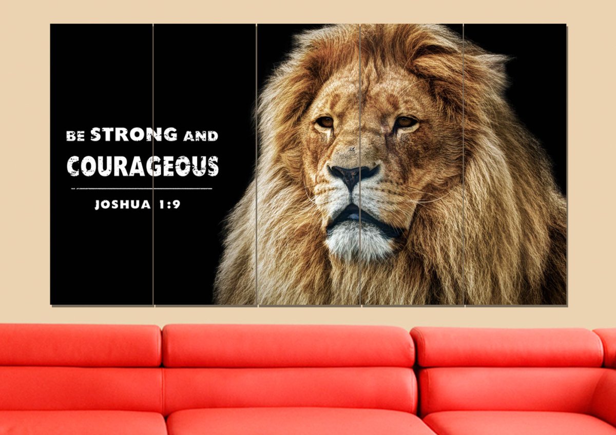 Lion king #12 Joshua 1:9 Be Strong and Courageous Wall Art – Christian ...