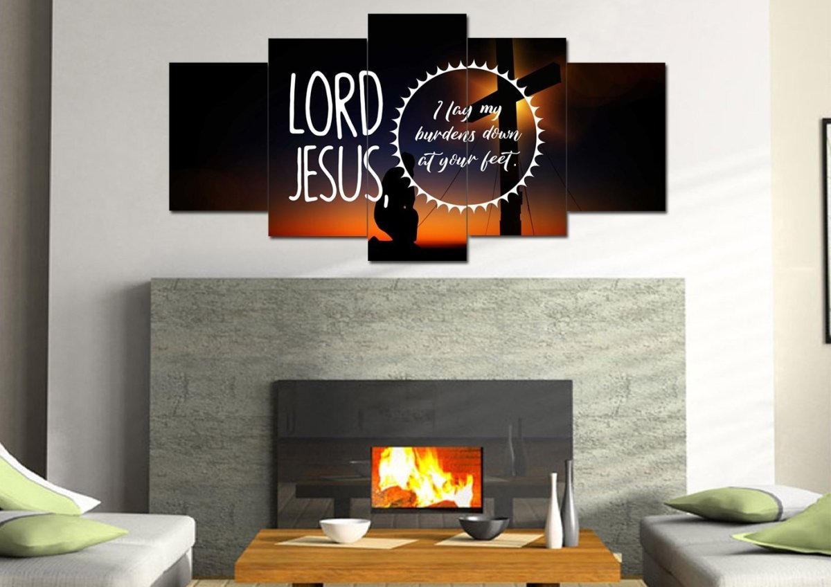 Lord Jesus, I Lay my Burdens Down at your Feet Wall Art Canvas Print – Christian Walls