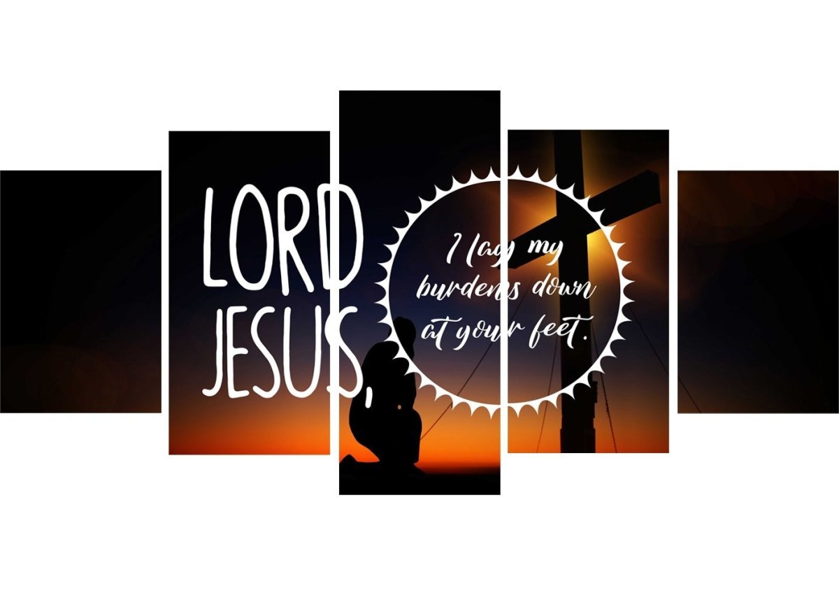 Lord Jesus, I Lay my Burdens Down at your Feet Wall Art Canvas Print – Christian Walls