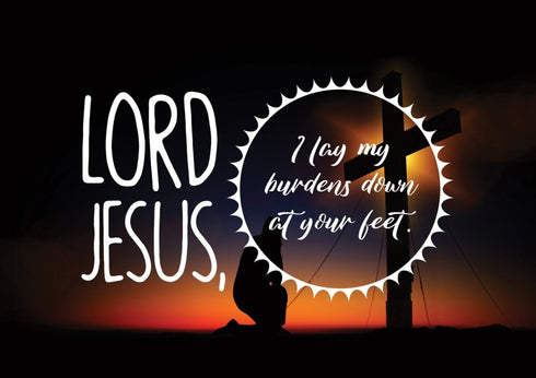 Lord Jesus, I Lay my Burdens Down at your Feet Wall Art Canvas Print – Christian Walls