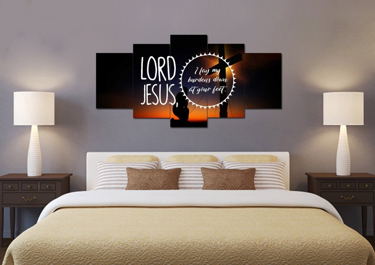 Lord Jesus, I Lay my Burdens Down at your Feet Wall Art Canvas Print – Christian Walls
