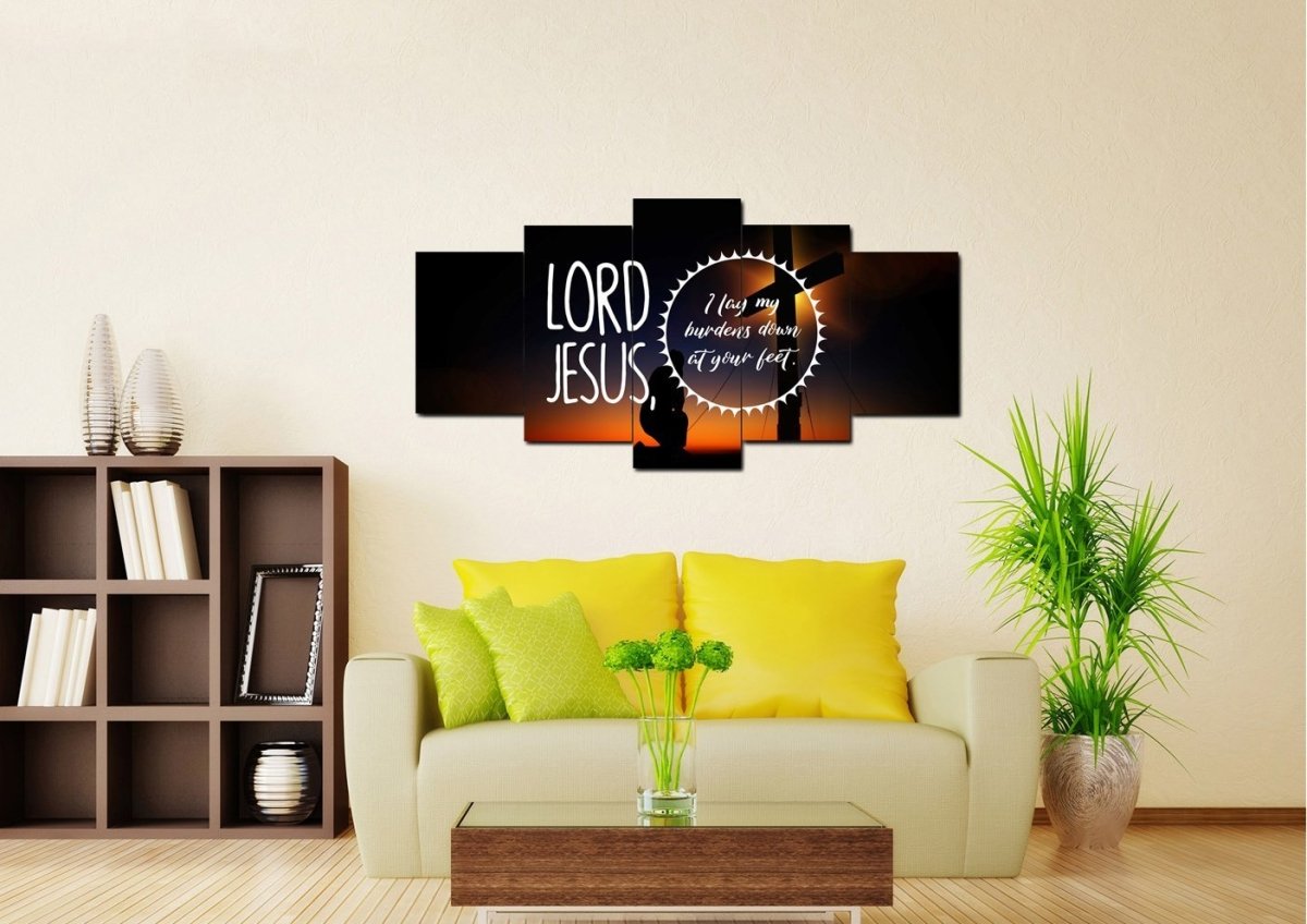 Lord Jesus, I Lay my Burdens Down at your Feet Wall Art Canvas Print – Christian Walls