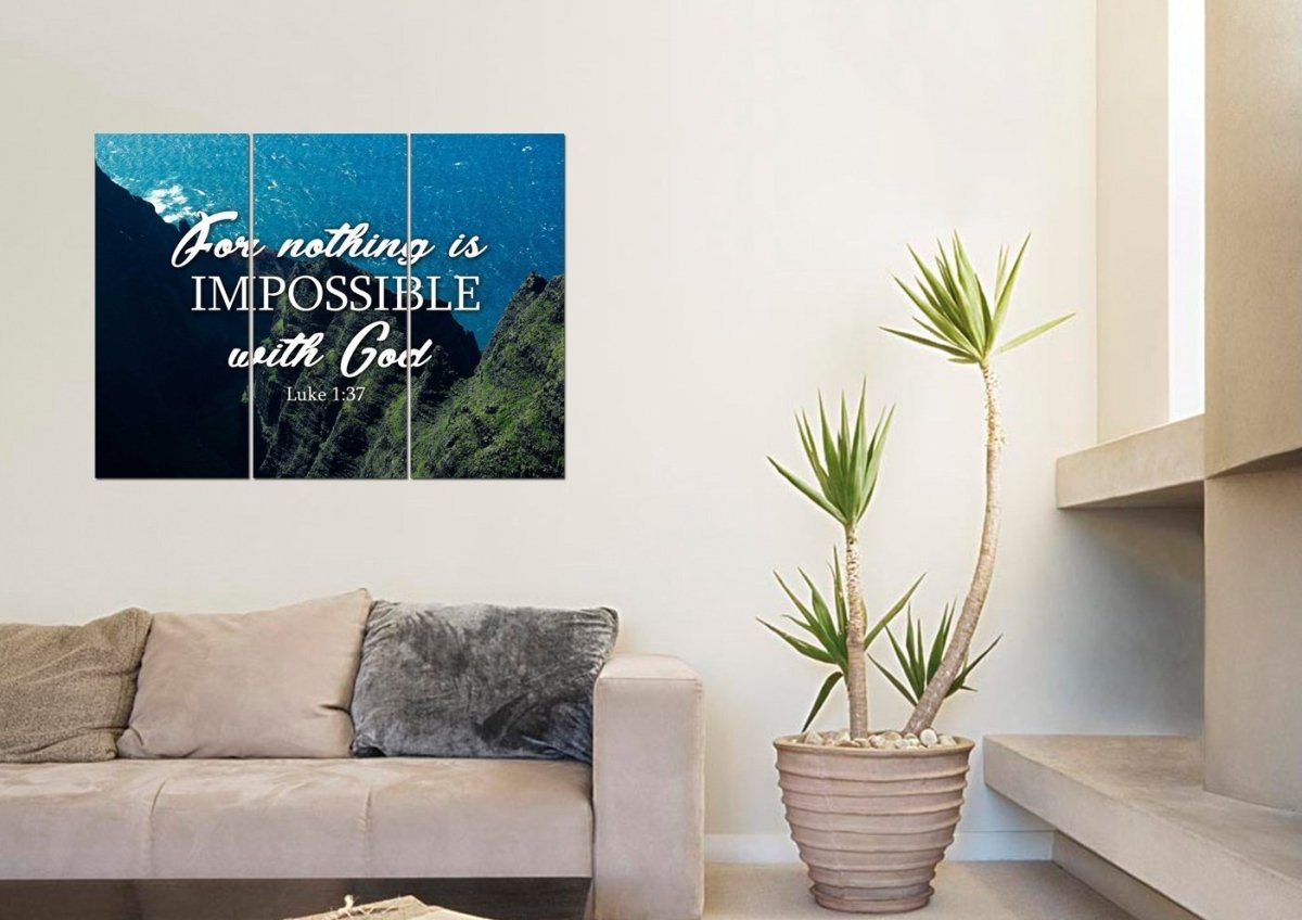 Luke 1:37 For Nothing is Impossible with God Canvas Wall Art ...