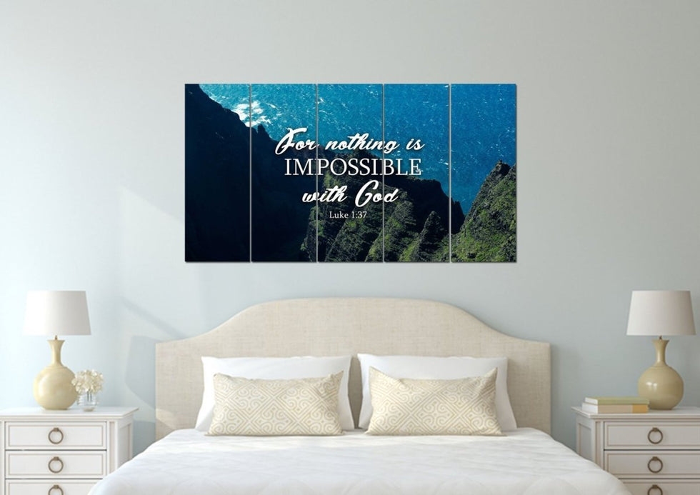 Luke 1:37 For Nothing is Impossible with God Canvas Wall Art ...