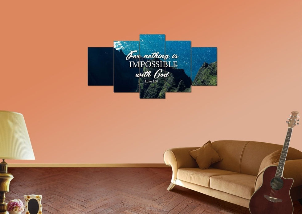 Luke 1:37 For Nothing is Impossible with God Canvas Wall Art ...