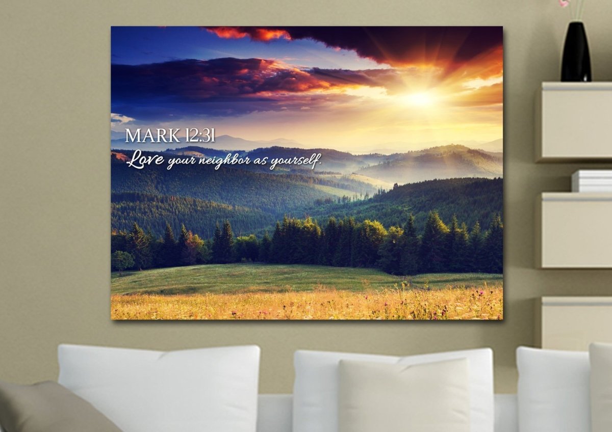 Mark 12:31 Love your Neighbor as Yourself Canvas Wall Art Print - Chri ...