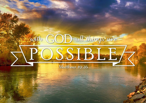 Matthew 19:26 #2 With God all things are Possible Canvas Wall Art Prin ...