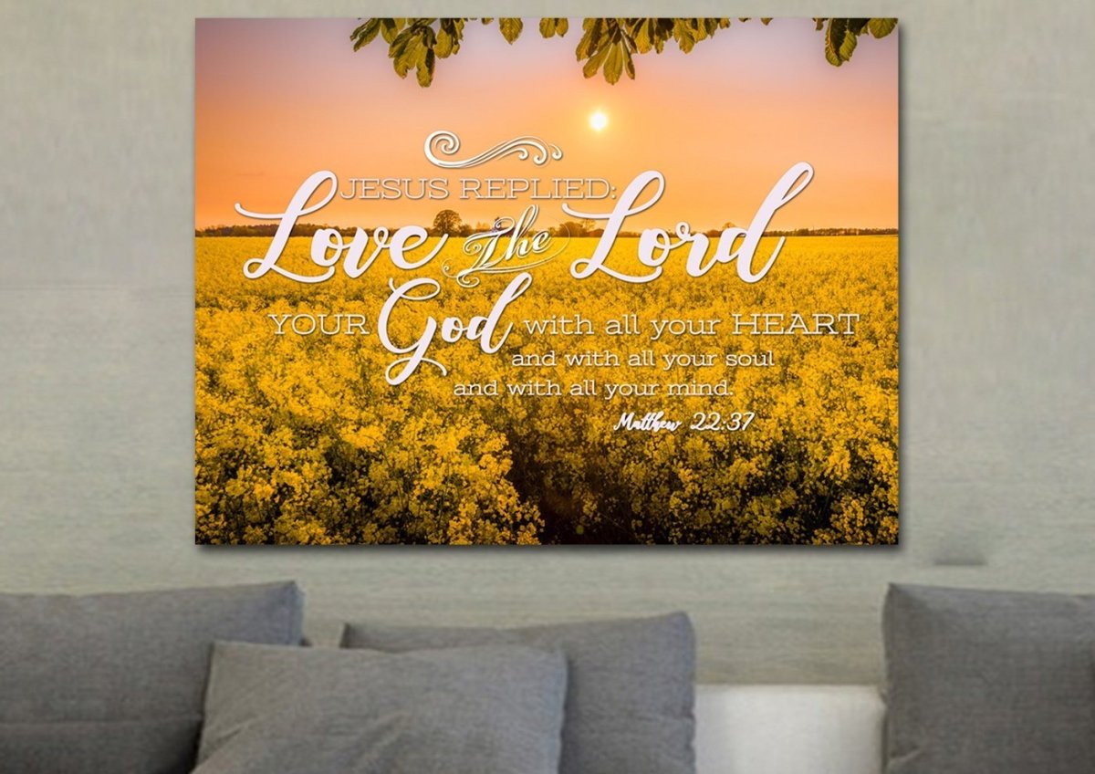Matthew 22:37 Love the Lord with all your Heart Canvas Wall Art Print ...