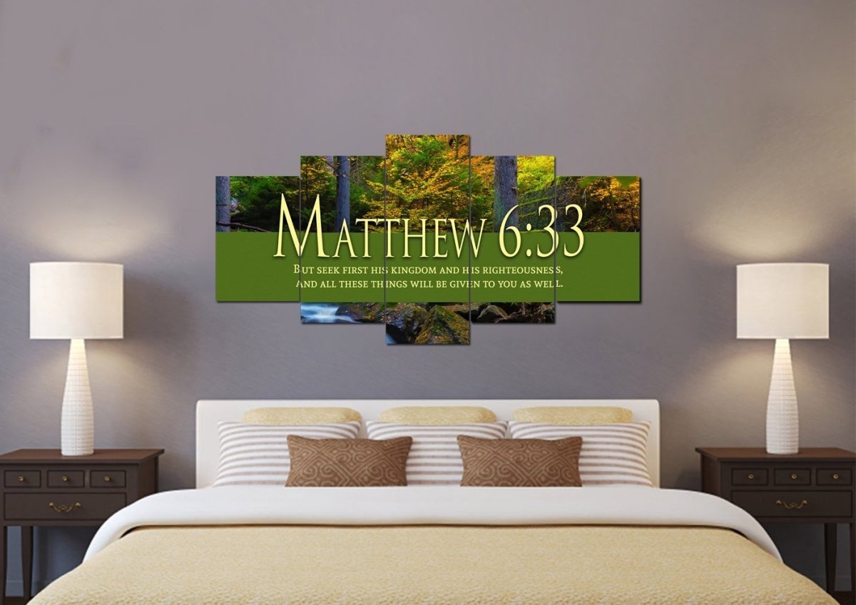 Matthew 6:33 Canvas Wall Art Print - Christian Walls