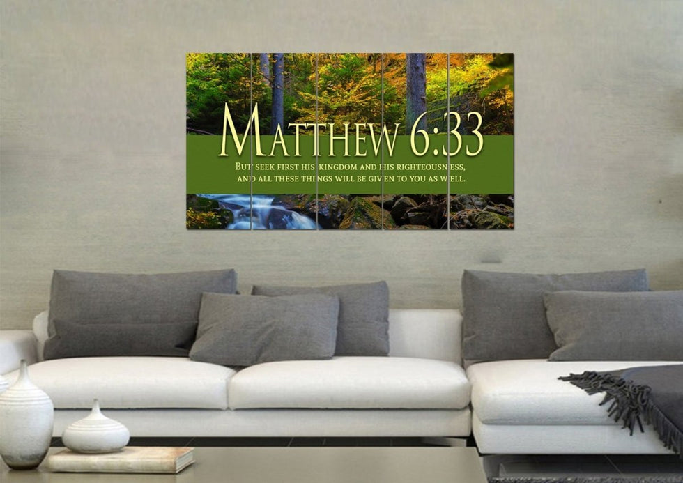 Matthew 6:33 Canvas Wall Art Print - Christian Walls