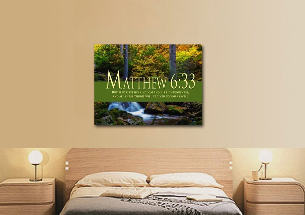 Matthew 6:33 Canvas Wall Art Print - Christian Walls