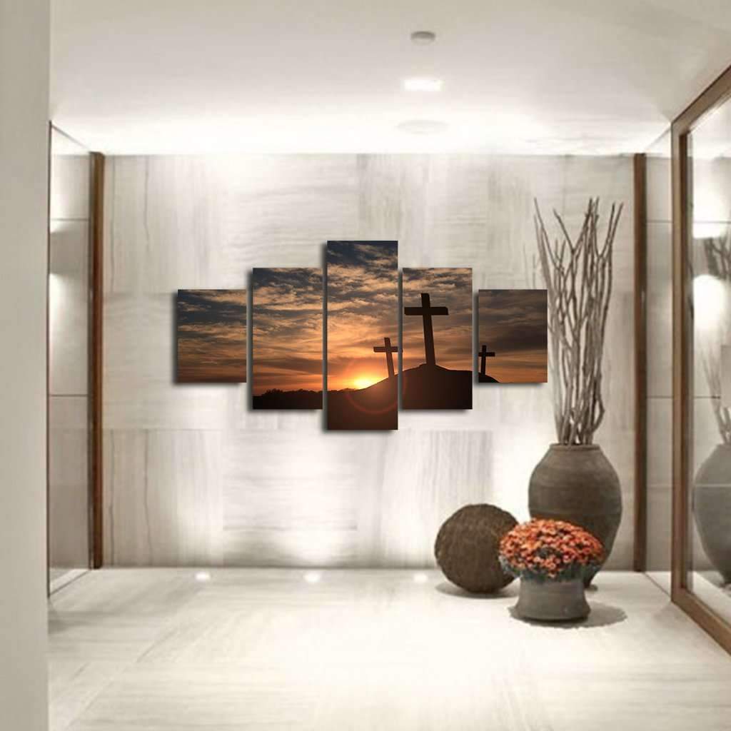 Mount Calvary Sunrise & Sunset - Christian Canvas Wall Art – Christian ...