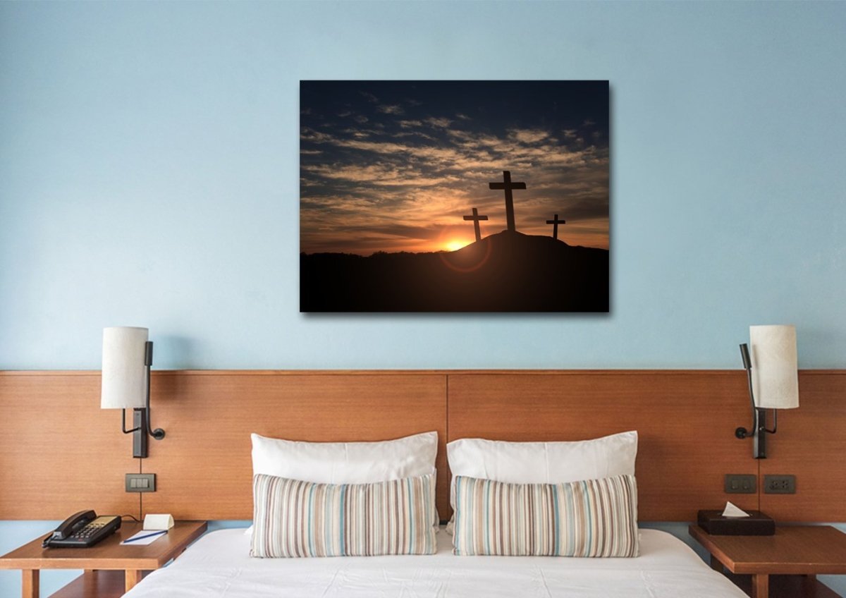 Mount Calvary Sunrise & Sunset - Christian Canvas Wall Art – Christian ...
