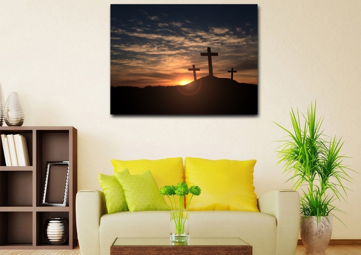 Mount Calvary Sunrise & Sunset - Christian Canvas Wall Art – Christian ...