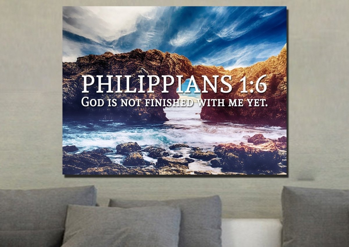 Philippians 1:6 Canvas Wall Art Print - Christian Walls