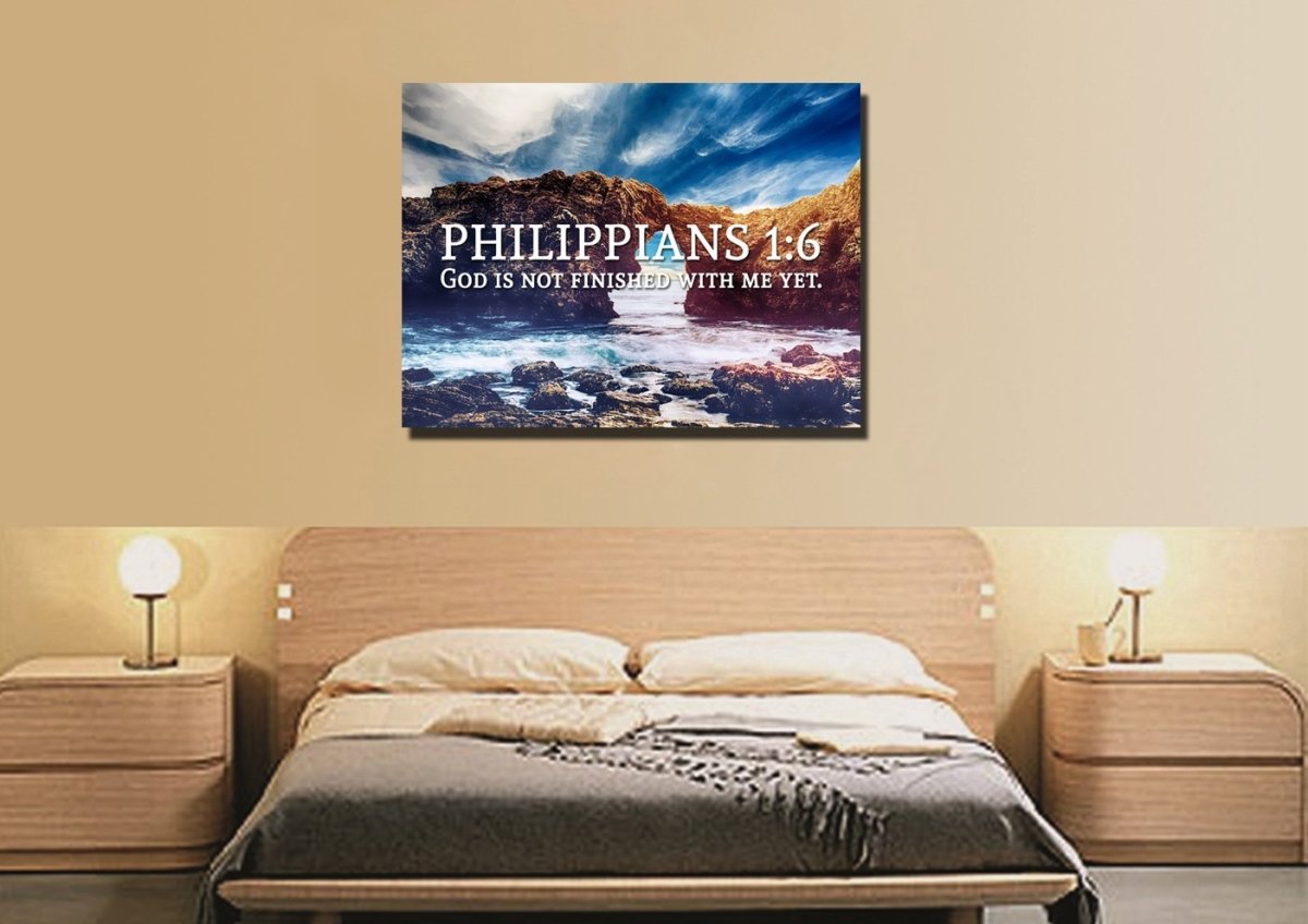 Philippians 1:6 Canvas Wall Art Print - Christian Walls