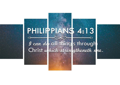 Philippians 4:13 KJV #4 Bible Verse Canvas Wall Art – Christian Walls