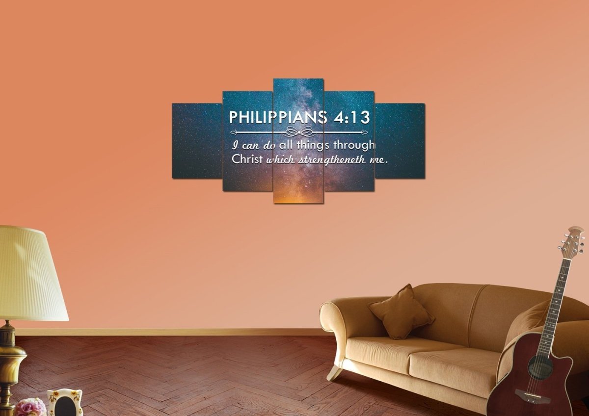 Philippians 4:13 KJV #4 Bible Verse Canvas Wall Art – Christian Walls