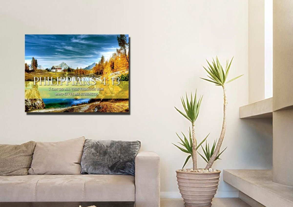 Buy Philippians 4:13 Wall Art Canvas (In KJV or NIV) Online – Christian ...