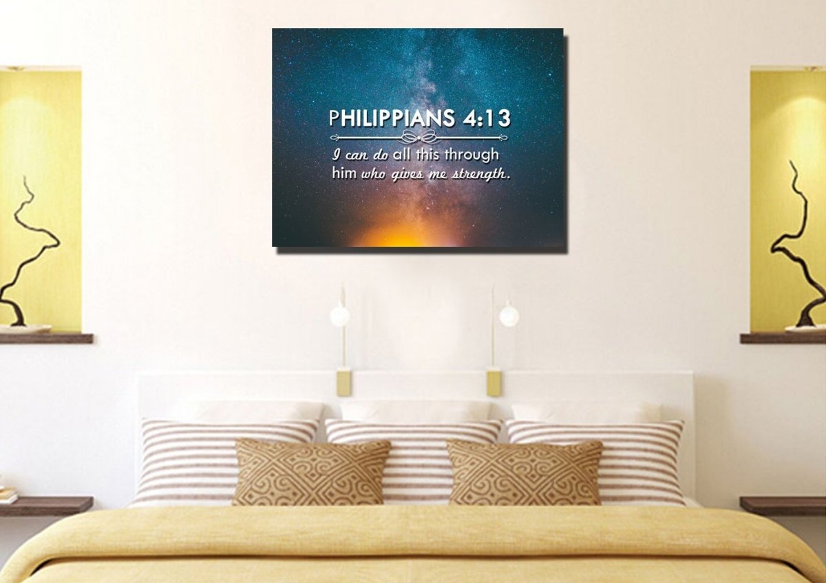 Buy Philippians 4:13 Wall Art Canvas (In KJV or NIV) Online – Christian ...