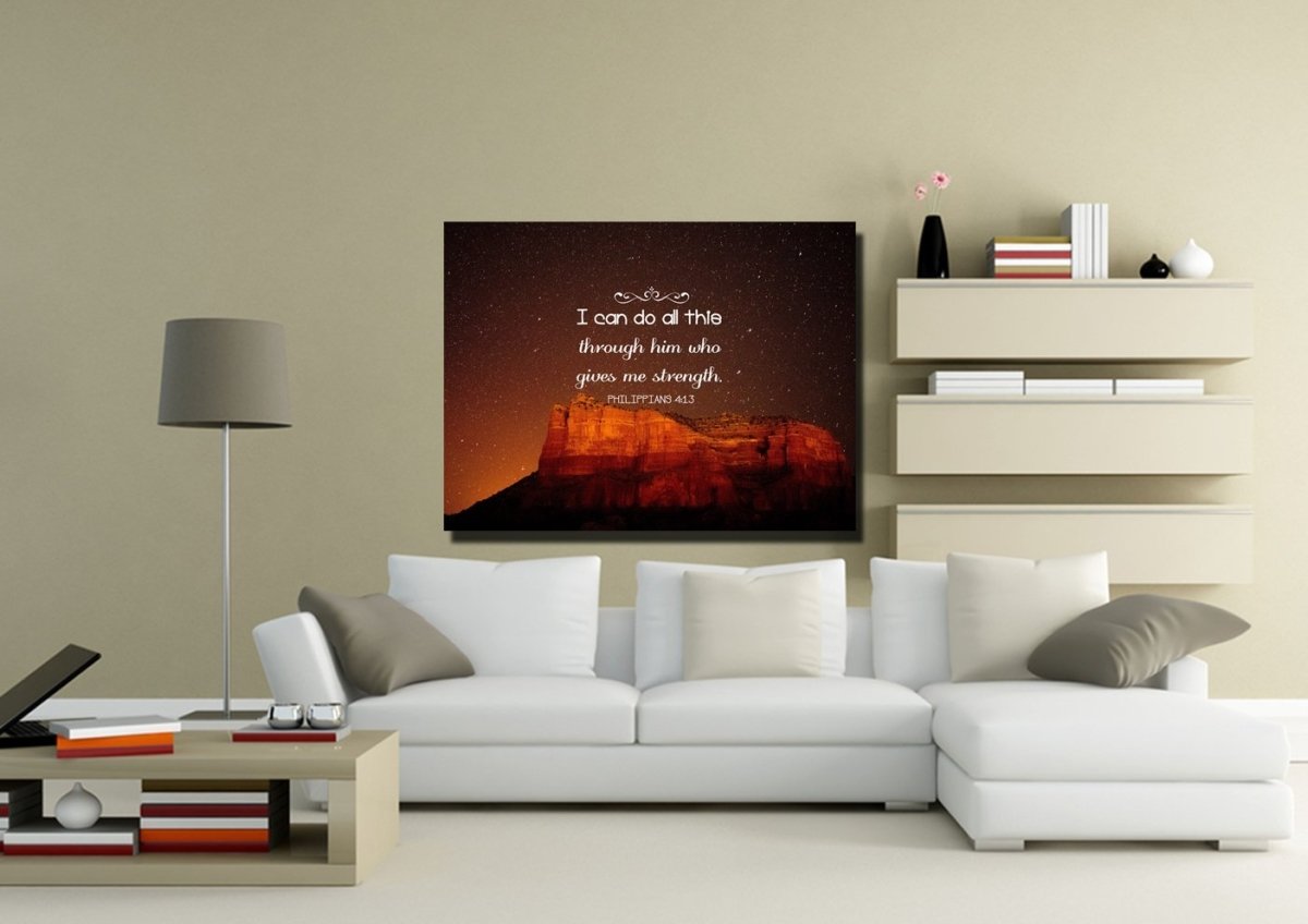 Buy Philippians 4:13 Wall Art Canvas (In KJV or NIV) Online – Christian ...
