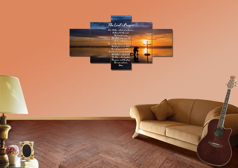 Praying at Cross #8 & The Lords Prayer Wall Art – Christian Walls