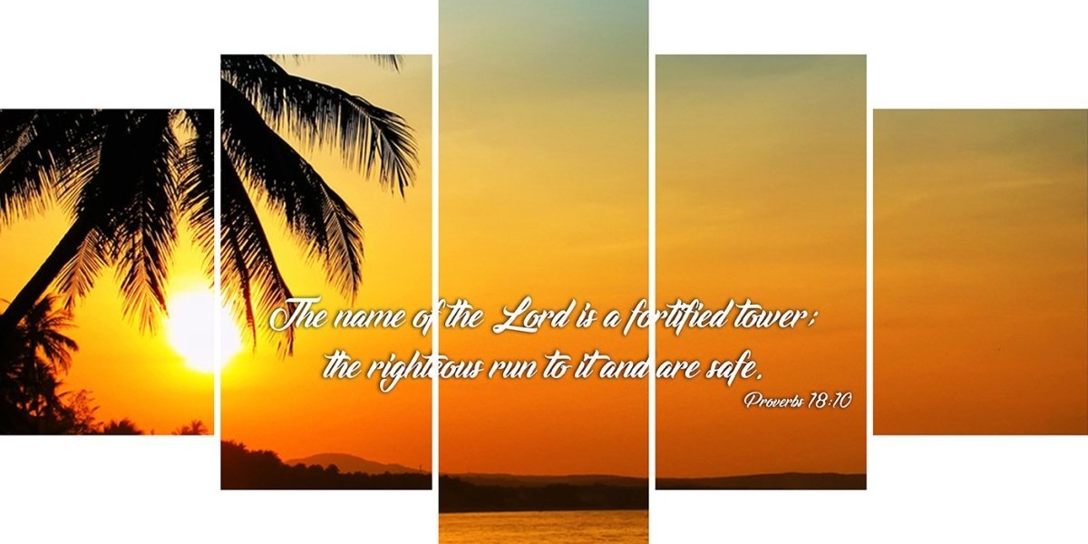 Proverbs 18:10 NIV Canvas Wall Art Print - Christian Walls