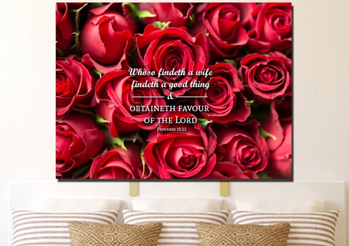 Proverbs 18:22 Canvas Wall Art Print – Christian Walls